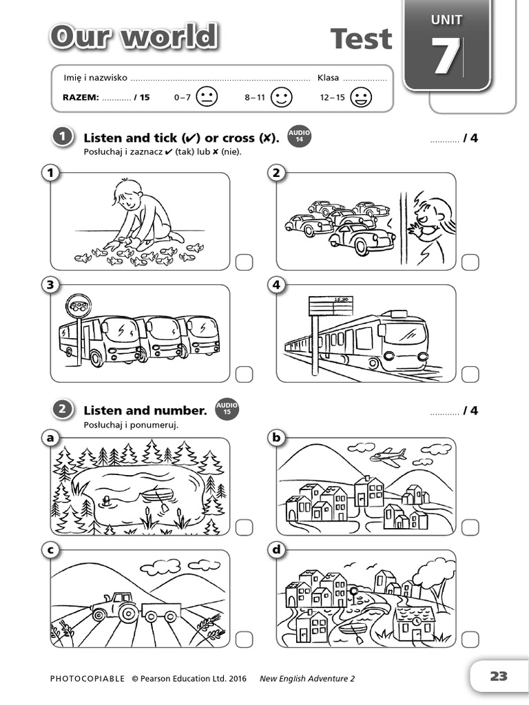 Our World Test Unit 7 | PDF