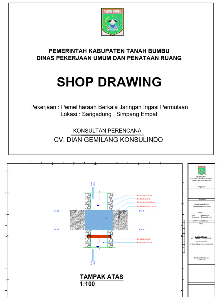 Shopdrawing Pintu Air | PDF