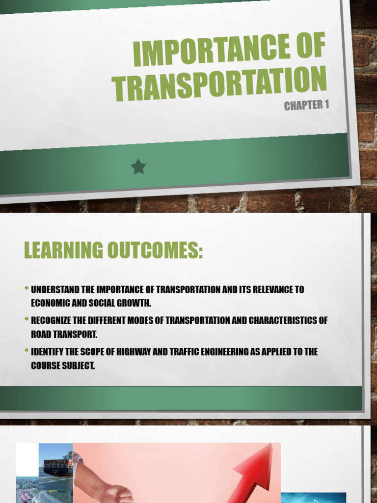 Chapter-1-Importance-of-Transportation | PDF | Transport | Road