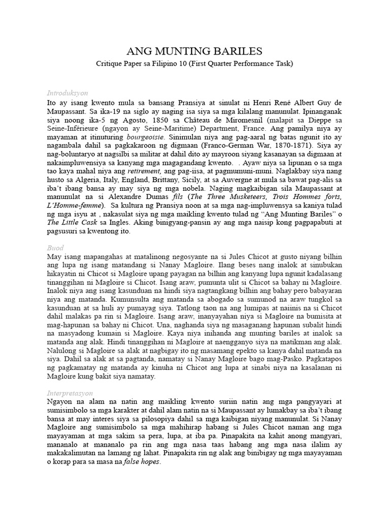 Ang Munting Bariles | PDF