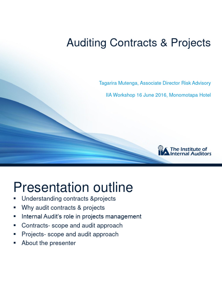 Auditing Contracts & Projects | PDF | Project Management | Risk Management