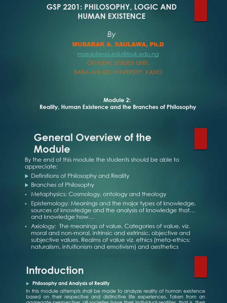 GSP 2201 Module 2 DM - Philosophy, H.E and Logic by M. A. Saulawa | PDF ...