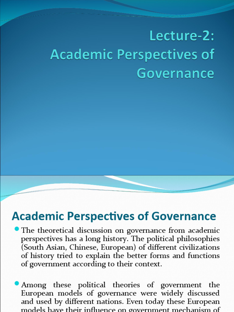 Governance Theories: A Comparative Analysis | PDF | Citizenship ...