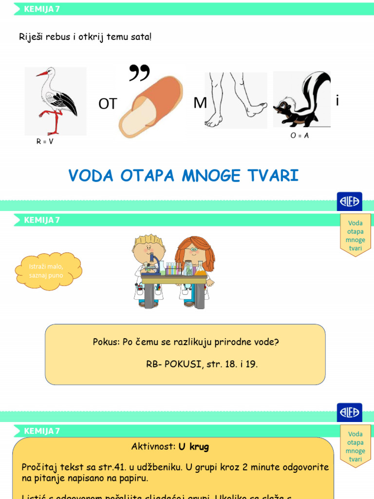 Voda Otapa Mnoge Tvari | PDF