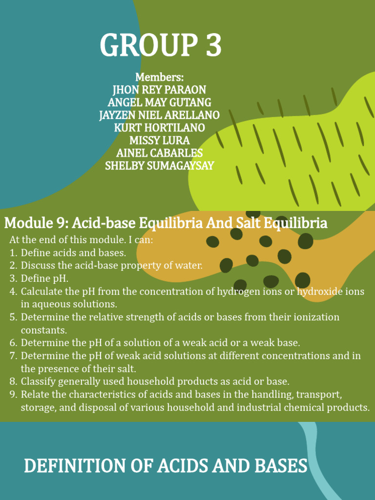 G3 M9 Acid Base Equilibria and Salt Equilibria Chem 2 | Download Free PDF | Acid | Salt (Chemistry)