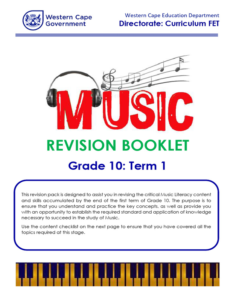 Grade 10 Music Revision Booklet | PDF | Interval (Music) | Scale (Music)