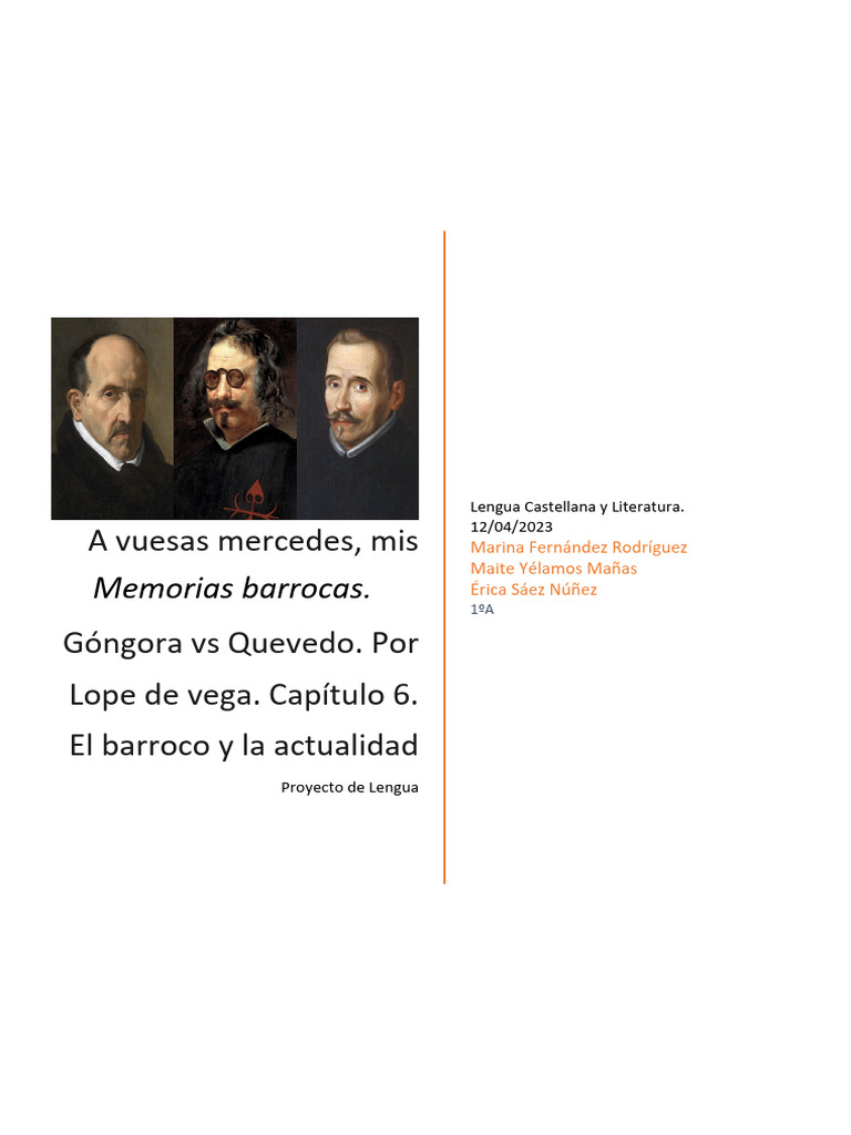 Barroco: Góngora, Quevedo y Lope de Vega | PDF | Barroco