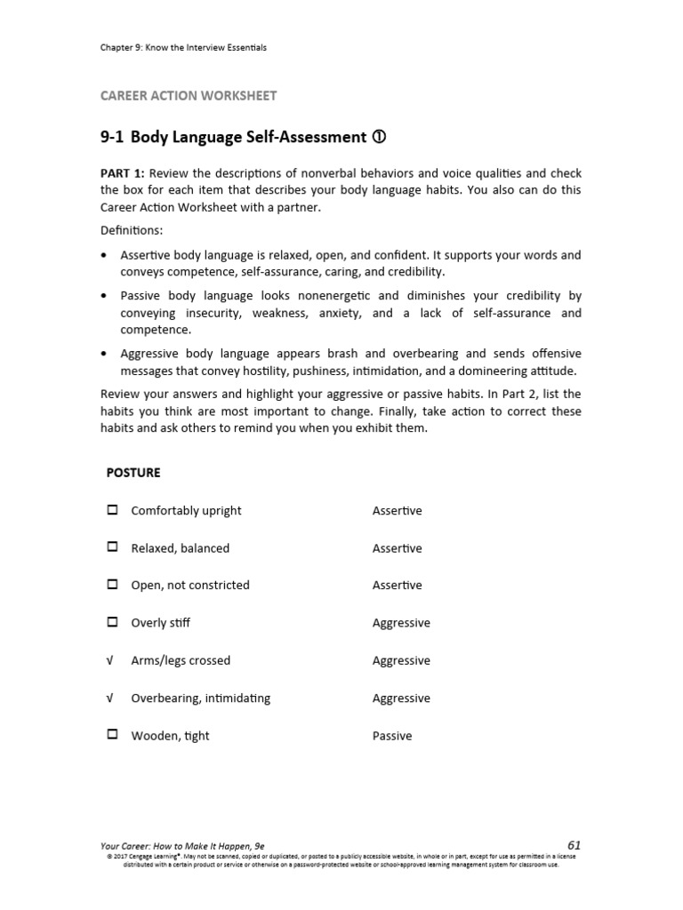 Caw 9-1 | PDF | Body Language | Nonverbal Communication