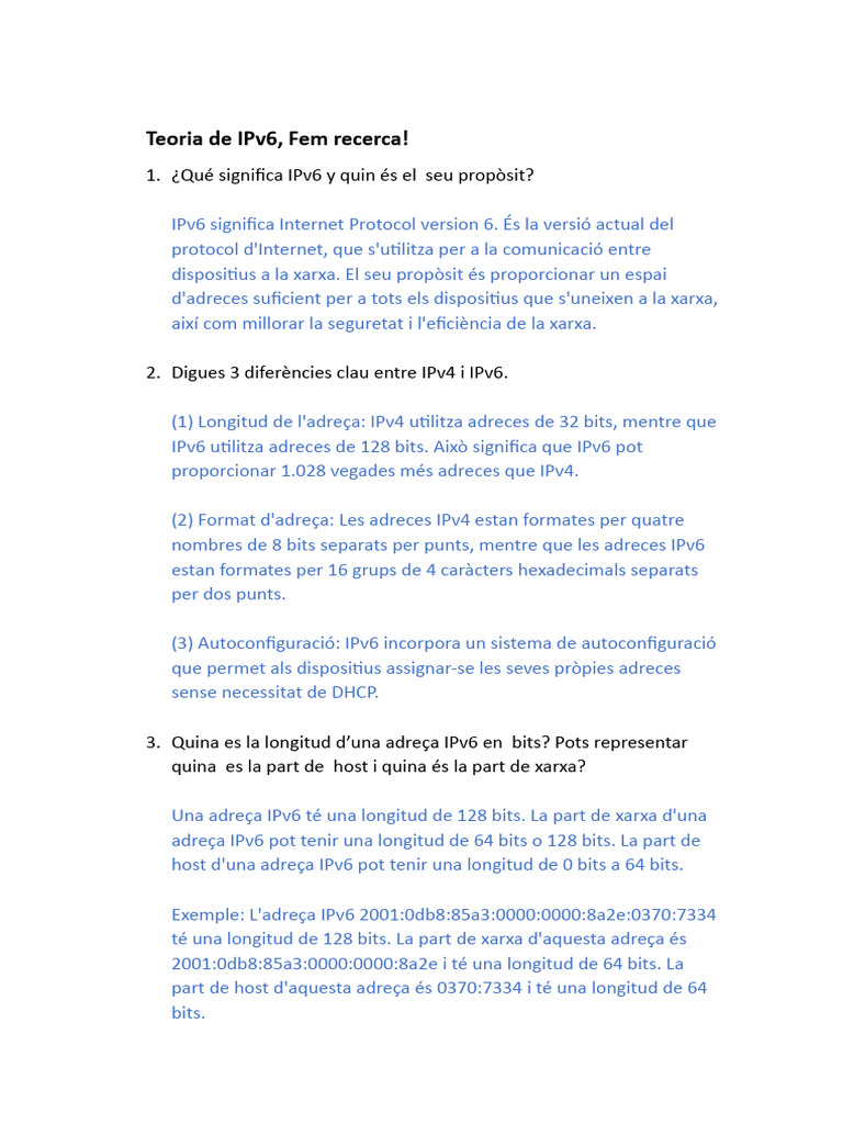 Teoria de IPv6 | PDF