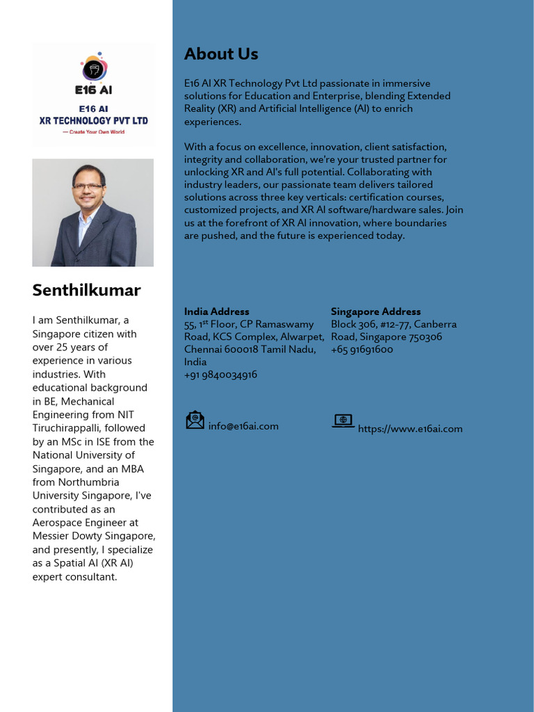About Us - E16 AI-One Page | PDF | Computers