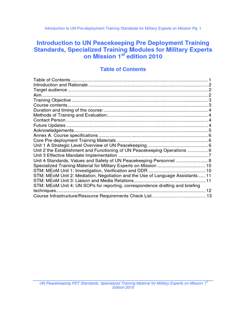 STM Military Expert On Mission | PDF | Peacekeeping | United Nations