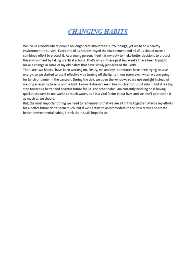 Environmental Habits | PDF