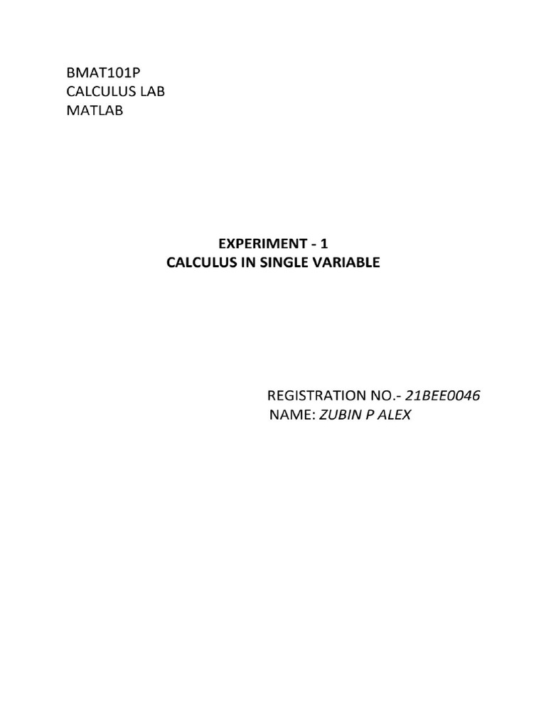Single Variable Calculus | PDF