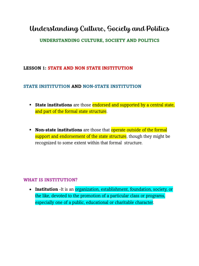 Ucsp Q4 | PDF | Power (Social And Political) | Banks