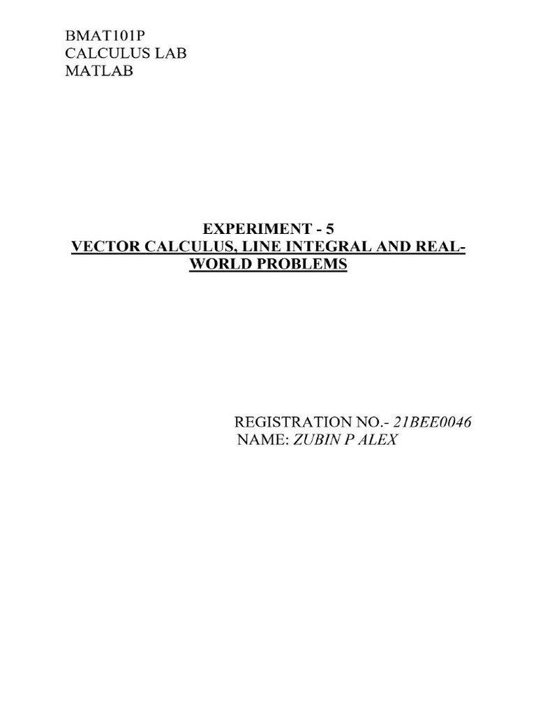 Vector Calculus Pdf