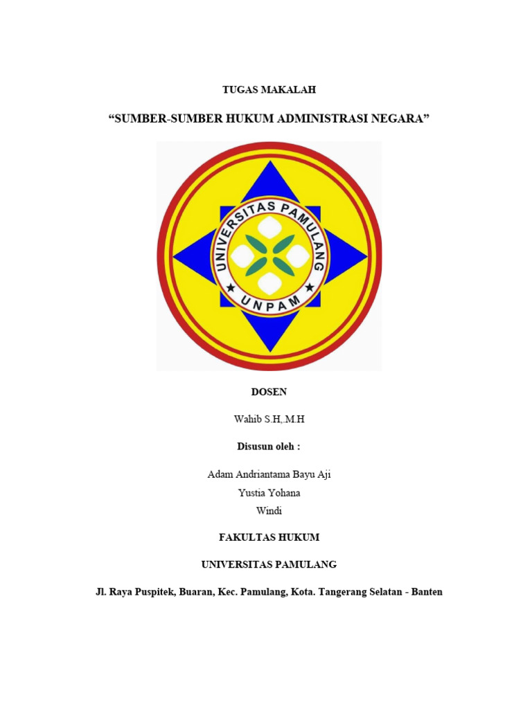 Sumber Sumber Hukum Administrasi Negara | PDF