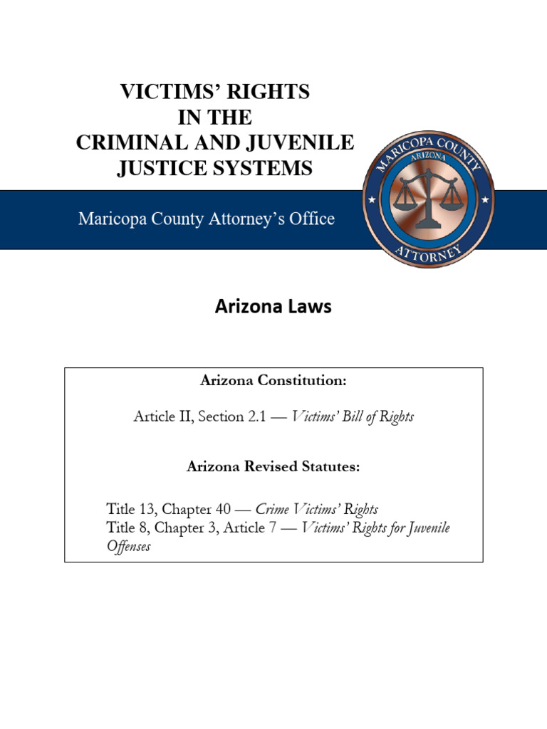 Arizona Victims' Rights Laws Handbook | PDF | Prosecutor | Arrest