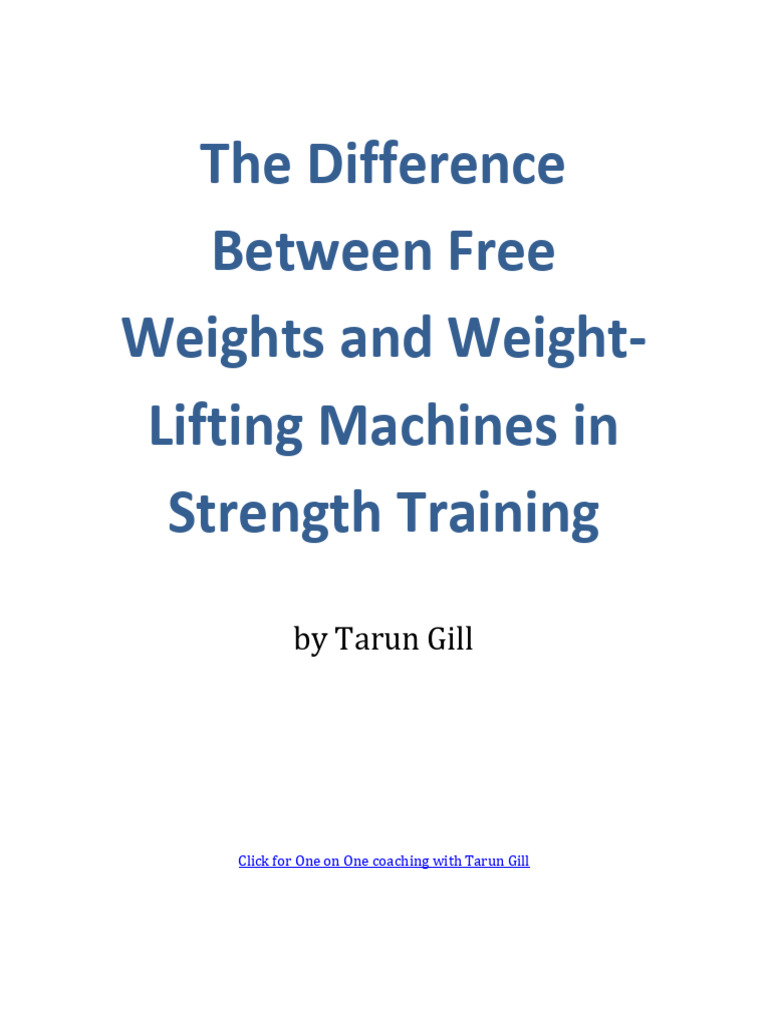 Free Weights vs. Machines in Strength Training | PDF | Strength ...