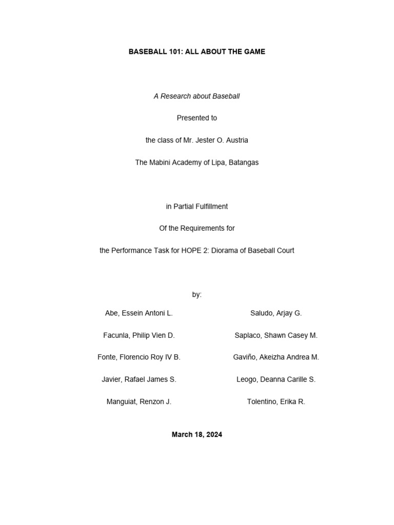 Research About Baseball | PDF | Baseball Field | New York Yankees