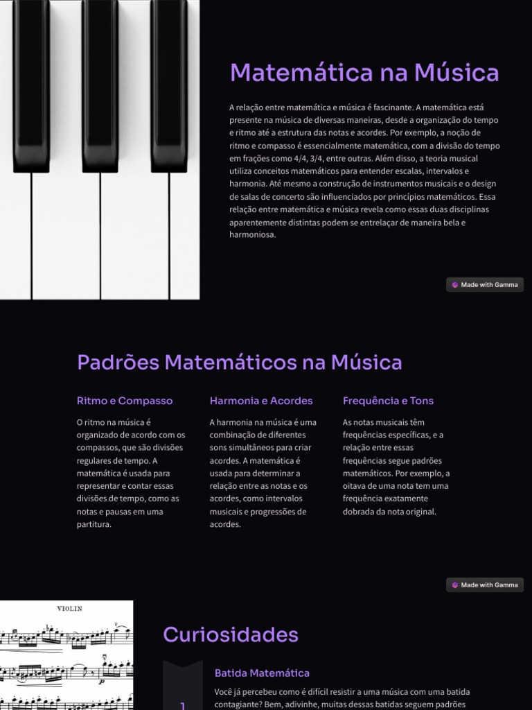 Matematica Na Musica | PDF | Matemática | Elementos da música
