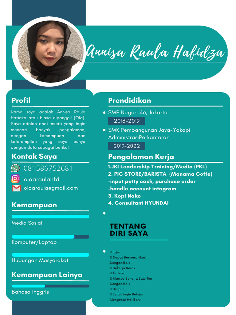 CV Annisa Raula | PDF | Karier & Perkembangan | Pengembangan Diri