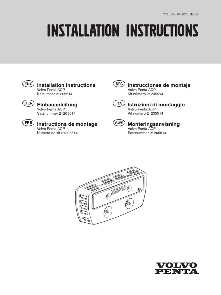 Volvo Penta ACP Instrucciones Montaje | PDF