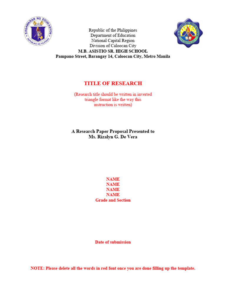 Grade 10 Research Template | PDF | Statistics | Survey Methodology