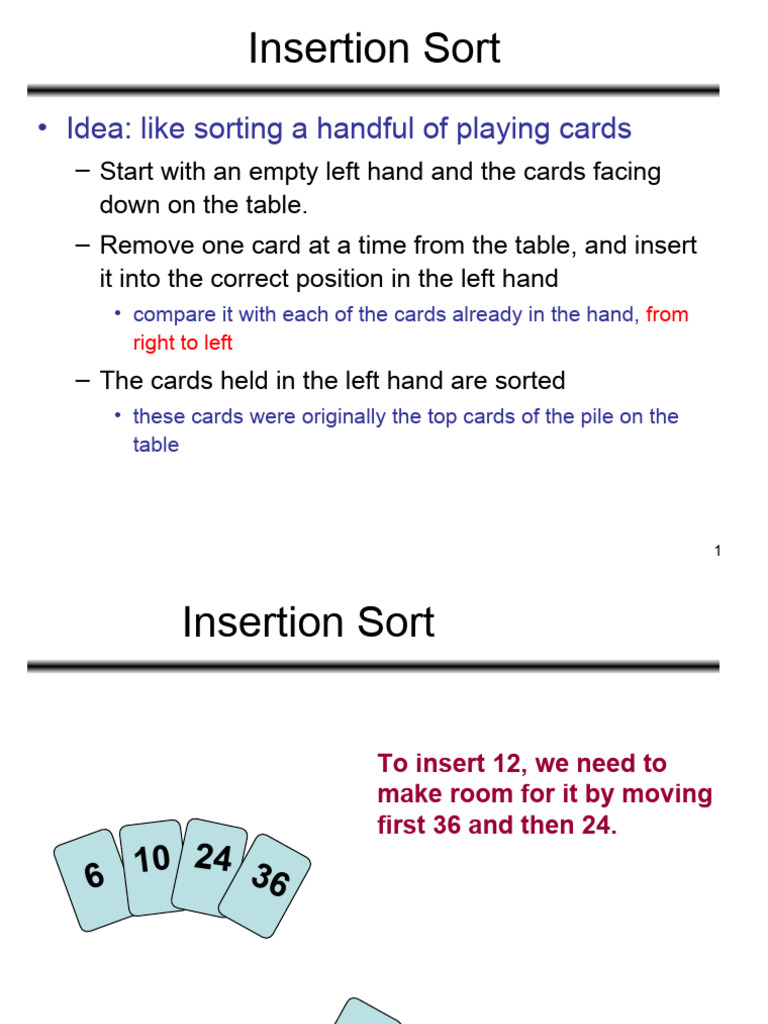 Insertion Sort | PDF | Algorithms And Data Structures | Algorithms Insertion Sort | PDF | Algorithms And Data Structures | Algorithms