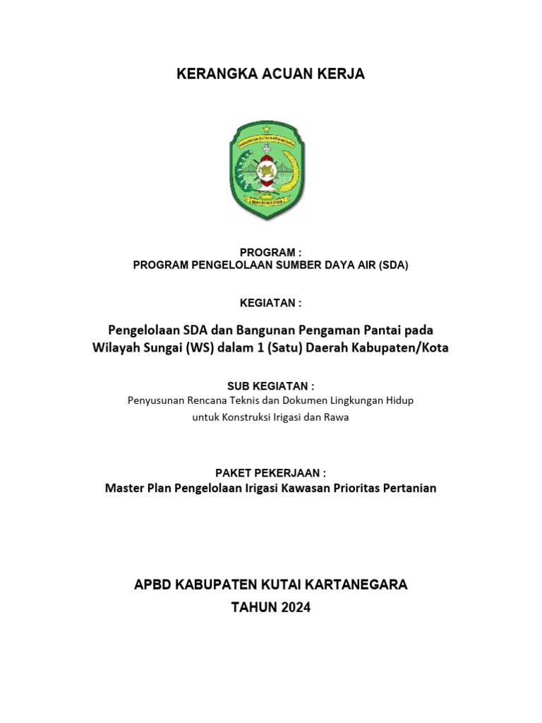 Kak Master Plan Irigasi Revisi | PDF | Komputer