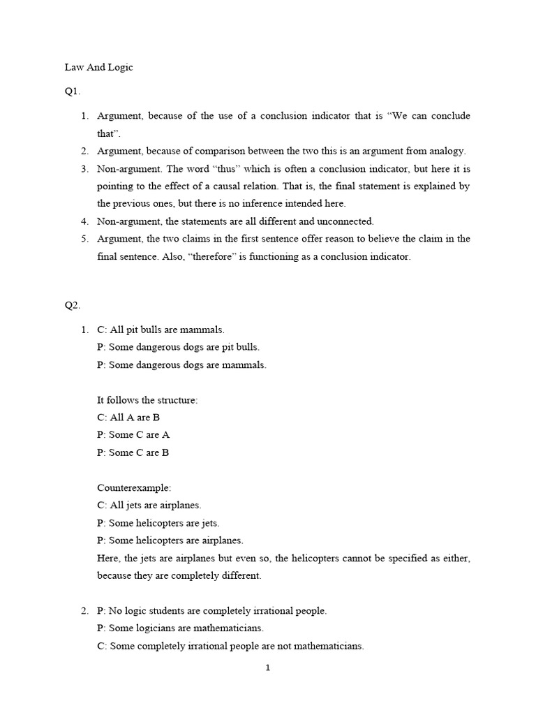Law and Logic paper | PDF | Fallacy | Logic