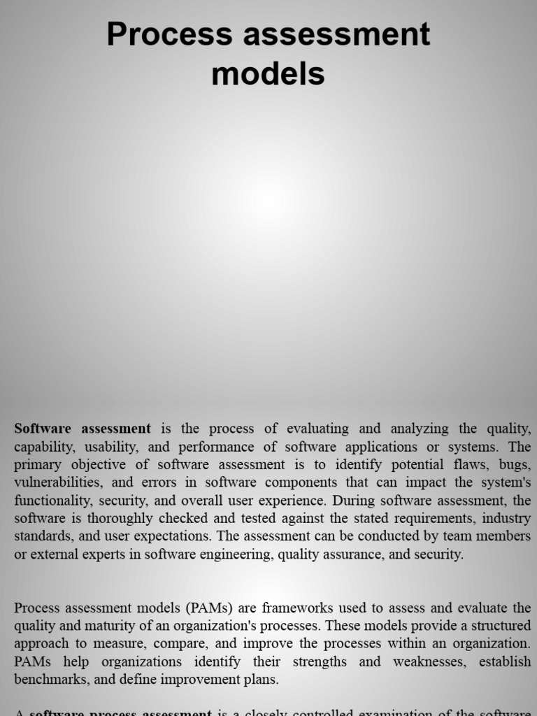 Process Assessment Models | PDF | Usability | Performance Indicator