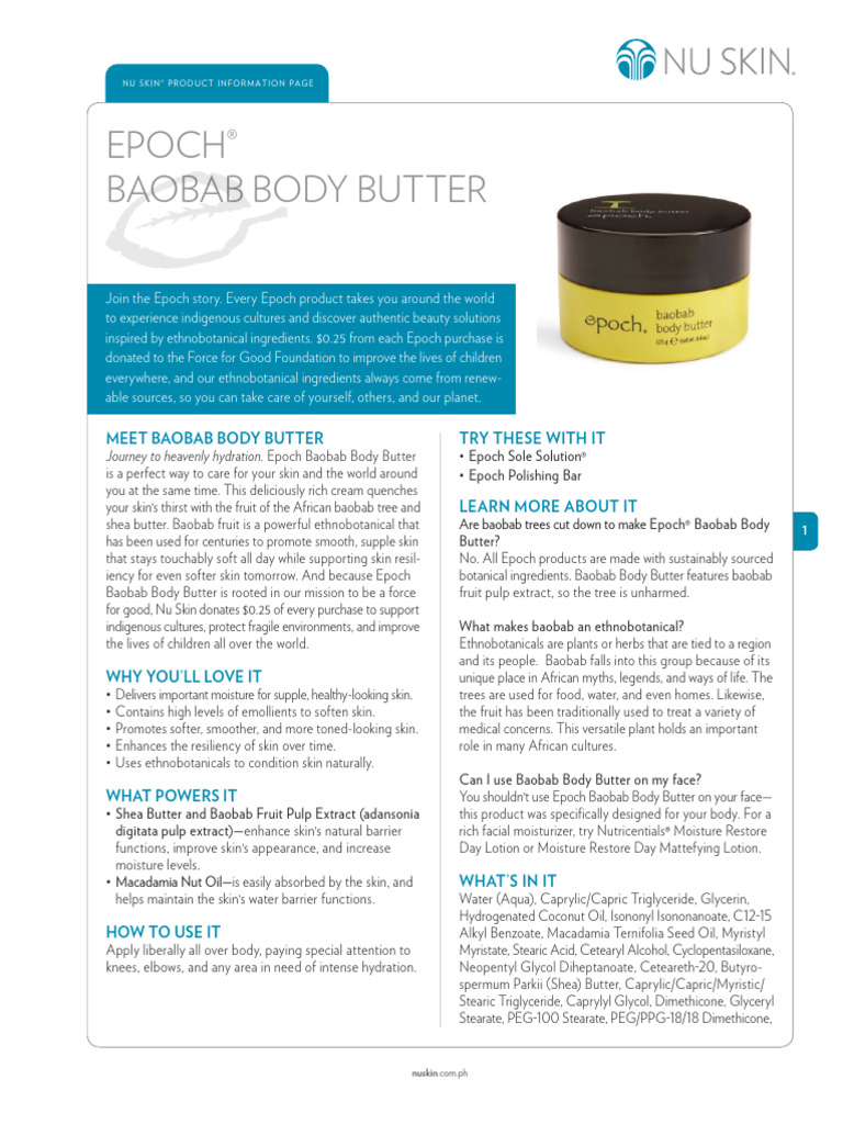 Epoch Baobab Butter PIP PH 11-2019 | PDF