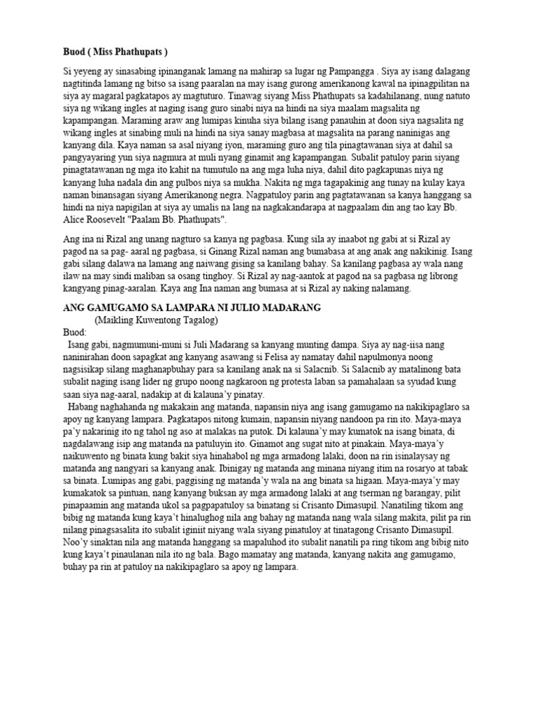 Gec 111 Mga Kwentong Babasahin | PDF