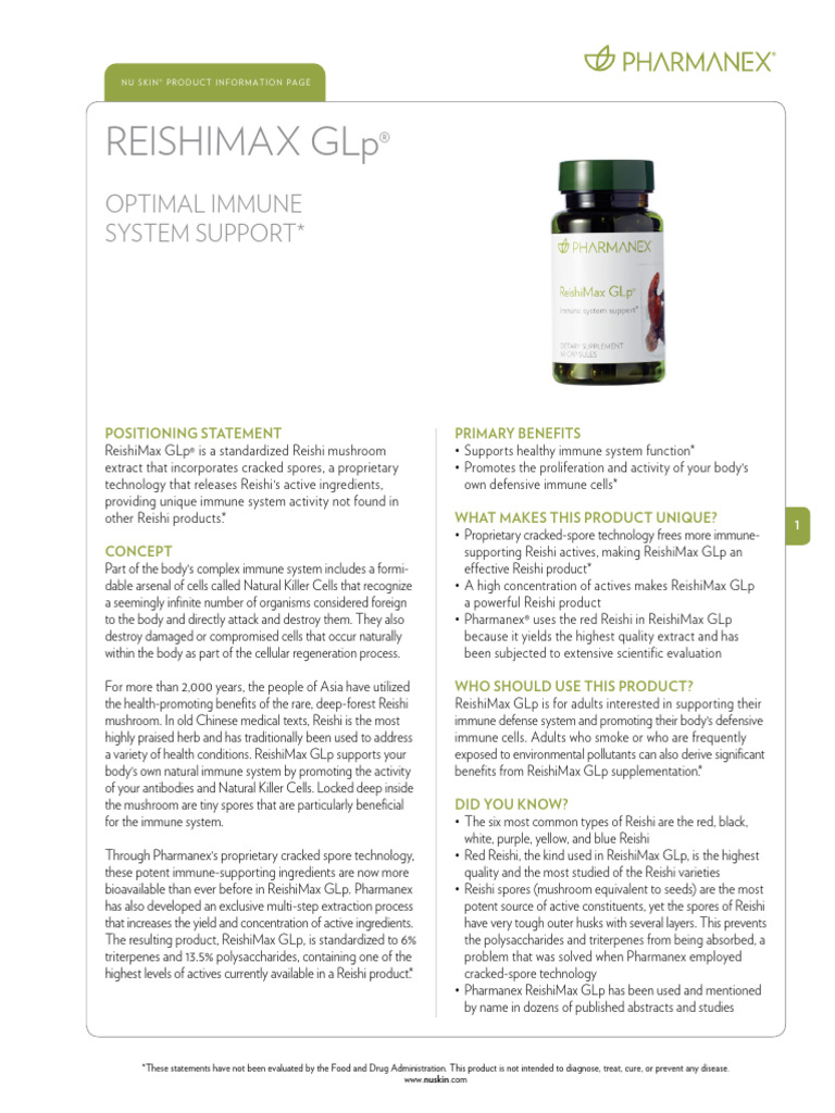 ReishiMax GLP PIP | PDF | Immune System | Dietary Supplements