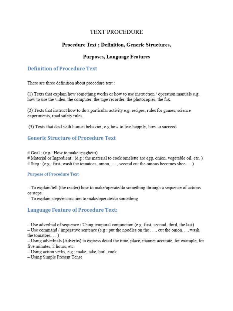 Text Procedure | PDF