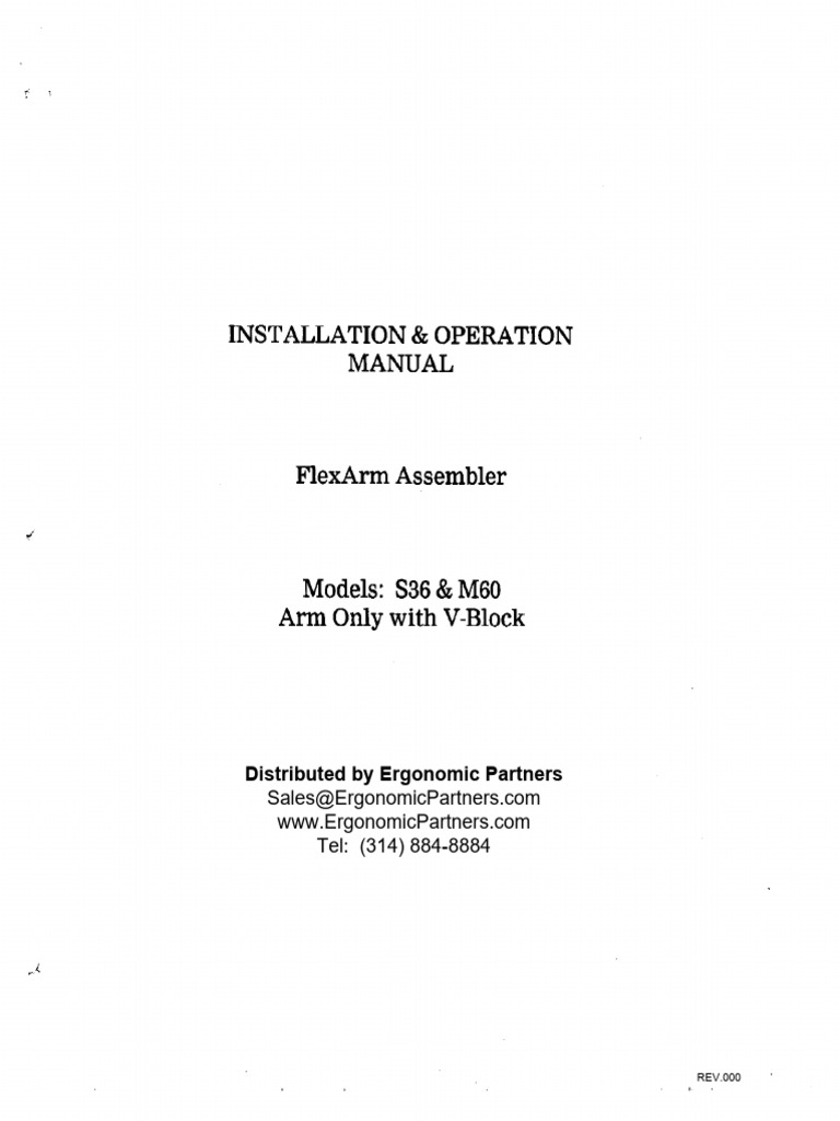 Flexarm Heavy Duty Assembler Arm S 36 m60 Manual | PDF | Screw | Drill
