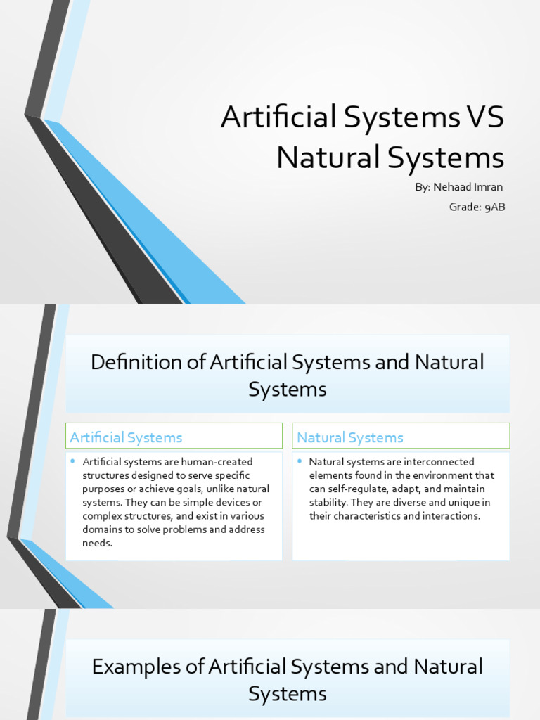 Artificial Systems VS Natural Systems | PDF
