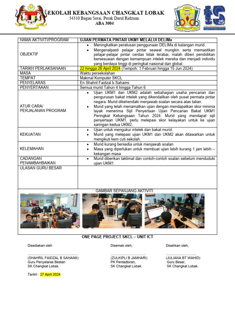 Laporan Opr Program Ujian Ukm1 2024 | PDF