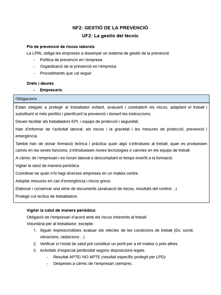 Fol - Unitat Formativa 2 | PDF