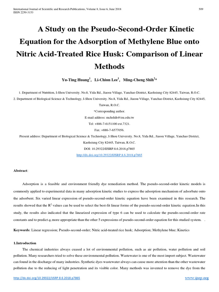 Pseudo Orde 2 Equation | PDF | Adsorption | Sewage Treatment
