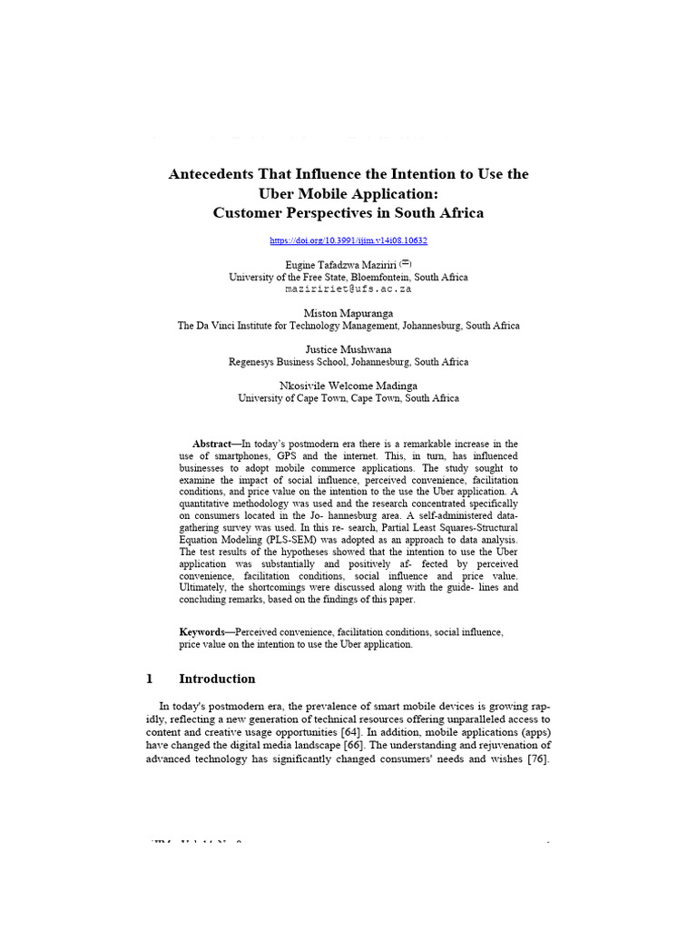 Antecedents That Influence The Intention | Download Free PDF | Behavior | Structural Equation ...