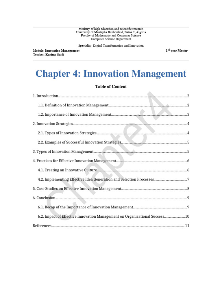 Innovation Management Strategies Explained | PDF | Innovation ...