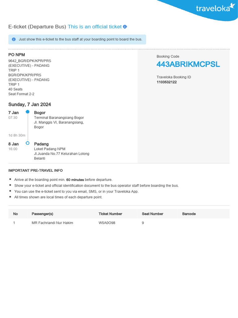 BUS AWAY E-Ticket | PDF