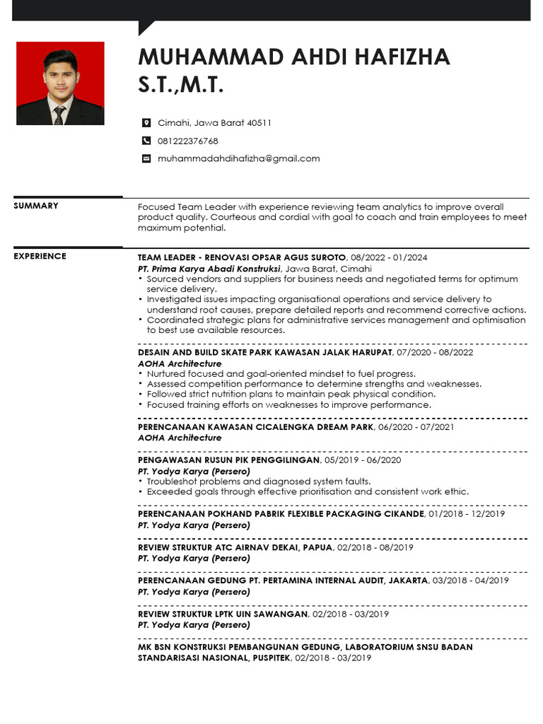 CV AHDI LENGKAP Apply Kerjaan | PDF