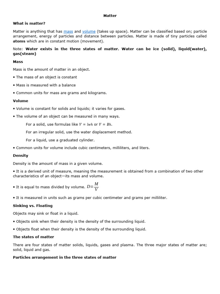 Matter | PDF | Mixture | Chemical Substances