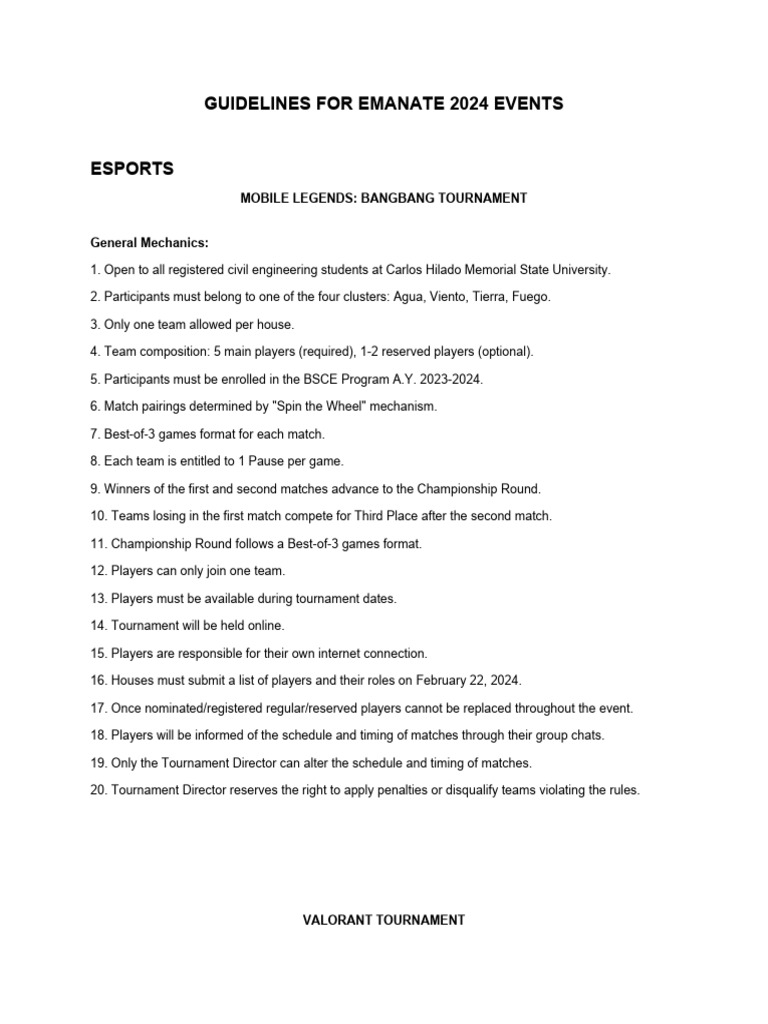 Guidelines For Emanate 2024 Events | PDF