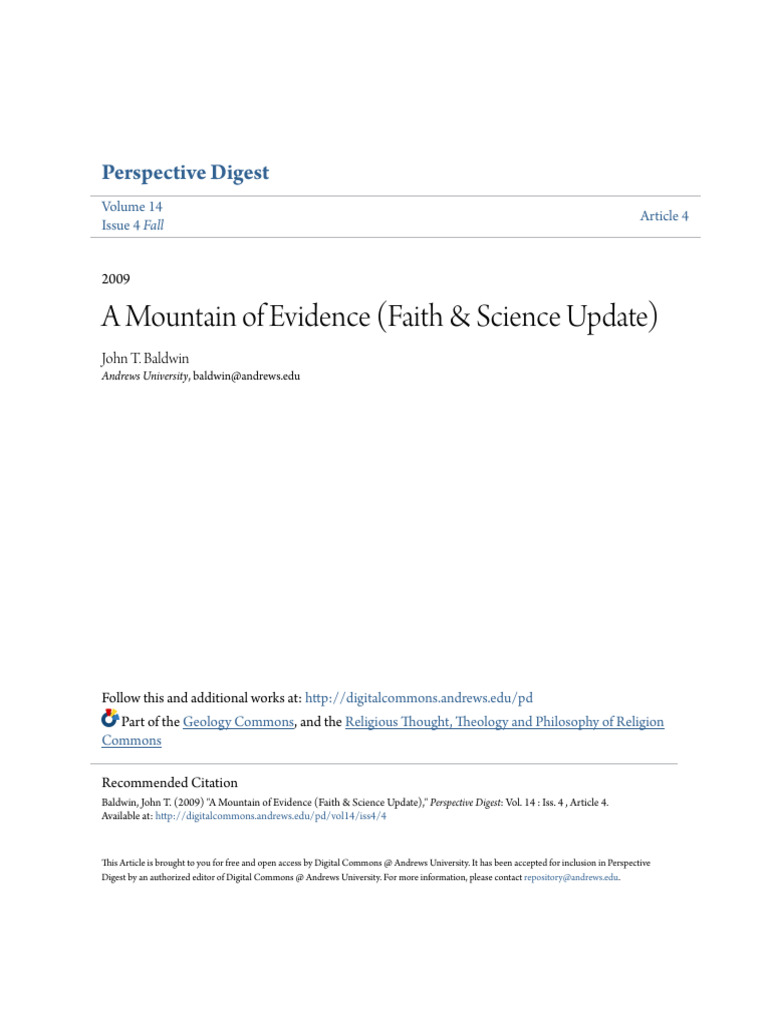 A Mountain of Evidence | PDF | Earth Sciences | Geology