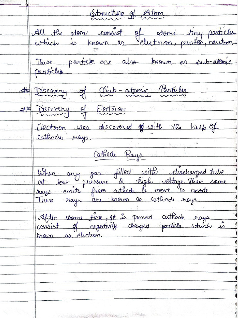 Structure of Atom Chapter 2 | PDF