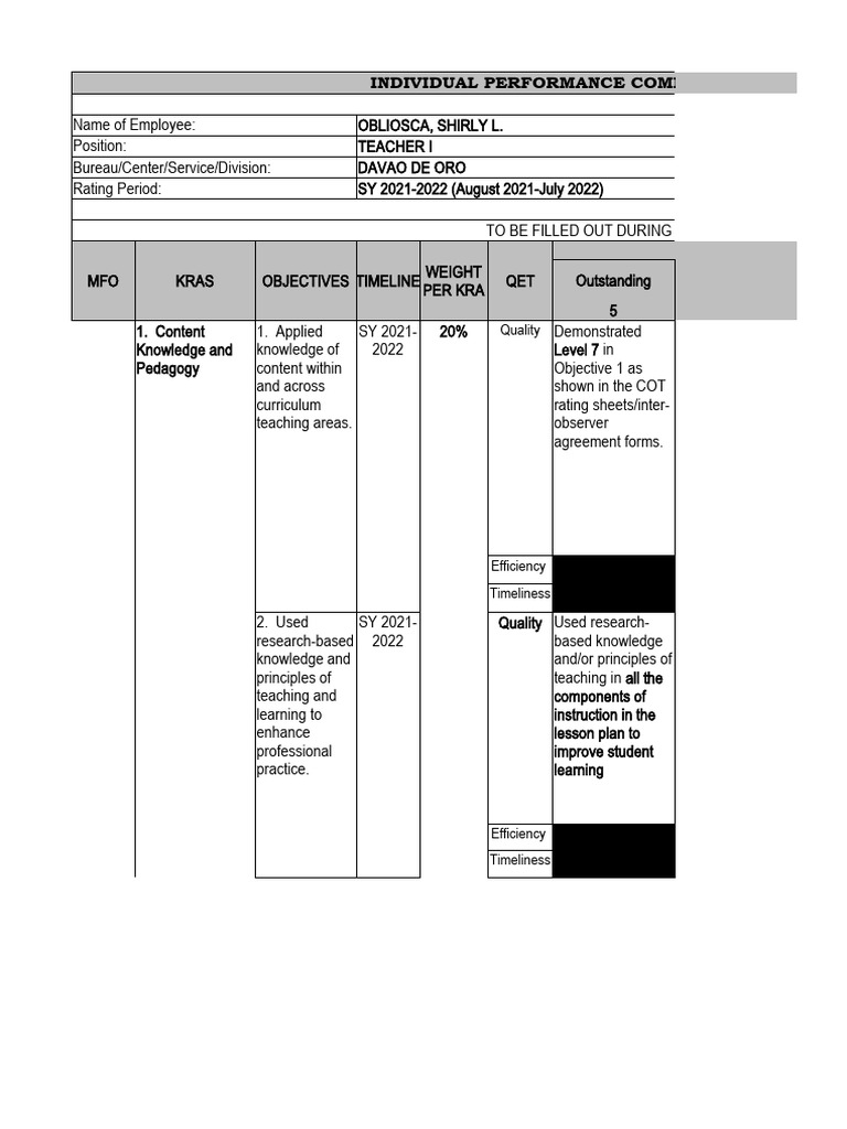 DDO IPCRF Proficient Teacher 1 3 | PDF | Learning | Lesson Plan