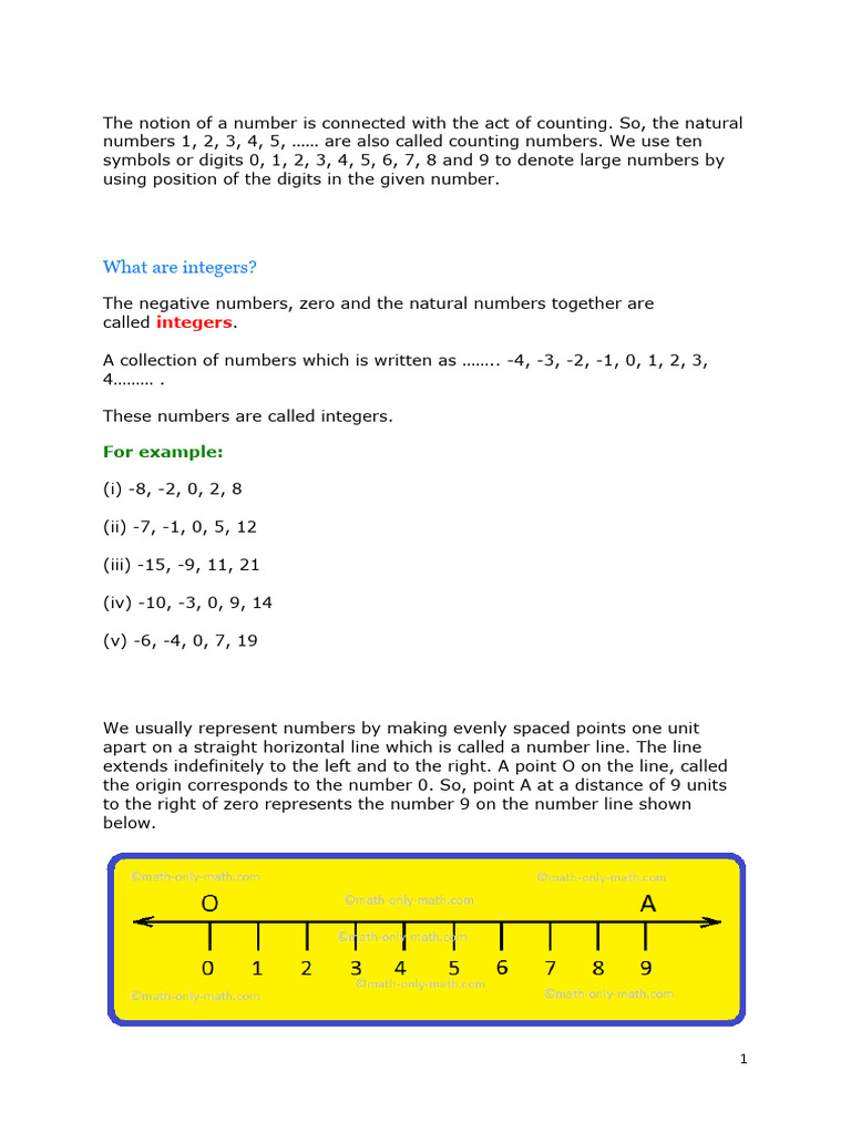Integers | PDF | Division (Mathematics) | Multiplication